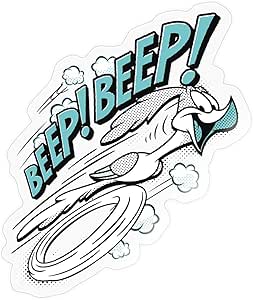 Spreadshirt Looney Tunes Road Runner Beep Beep Sticker, 10 x 10 cm ...