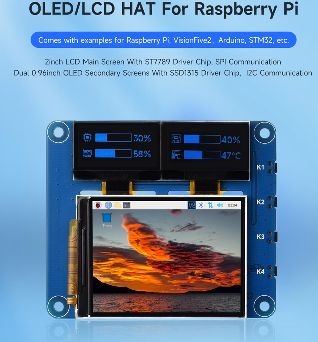 Waveshare 096inch Oled Screen Stm32f030f4p6 Spi Uart