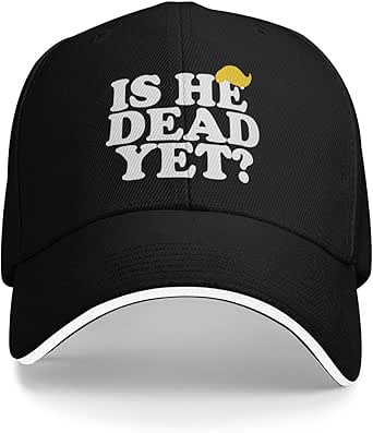 is He Dead Yet Hat Men Dad Hat Graphic Hats Black at Amazon Men’s ...