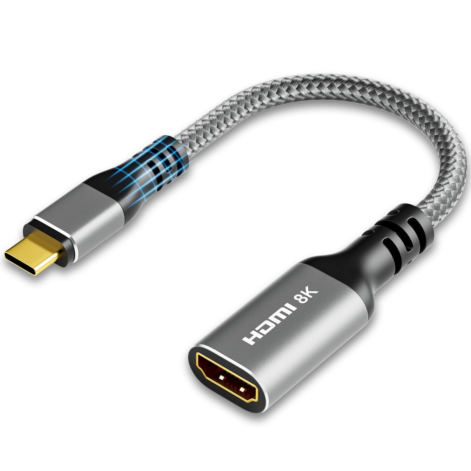 8K USB C to HDMI Adapter, Type-C Male (Source) to HDMI Female (Screen) Converter Connector ...