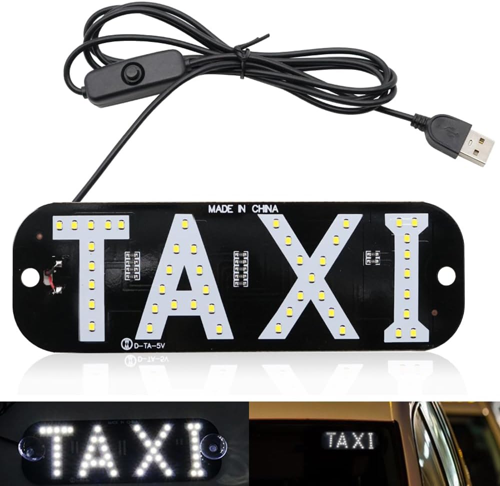 Amazon.com: NSKANQI Taxi Sign Light USB On/Off Button, Bright Taxi LED ...