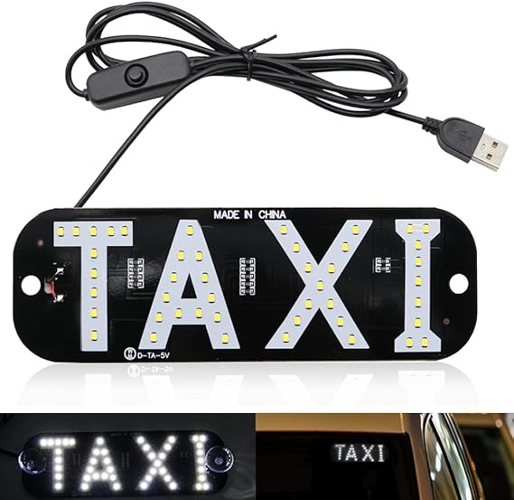 Amazon.com: NSKANQI Taxi Sign Light USB On/Off Button, Bright Taxi LED ...