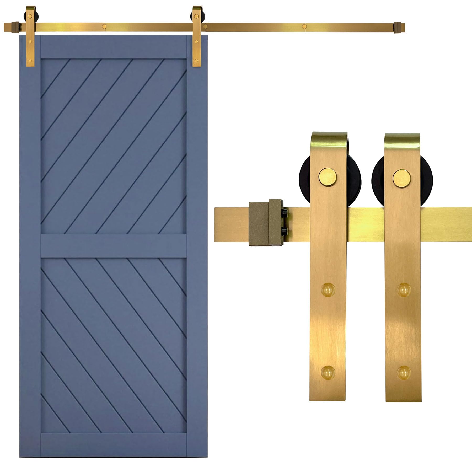 Snapklik.com : Rio Salto Gold Barn Door Hardware Kit Sliding Door ...