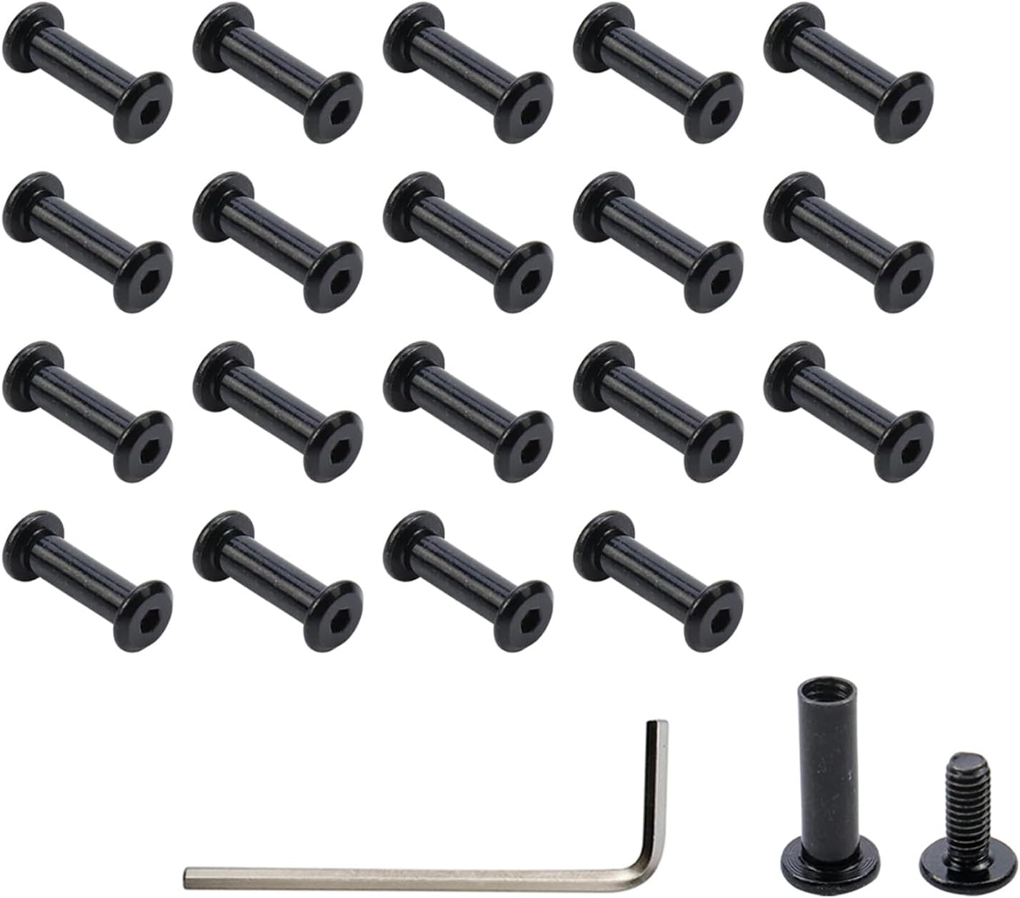 Amazon.com: Swpeet 25Pcs M6x25mm Carbon Steel Black Hex Drive Socket ...