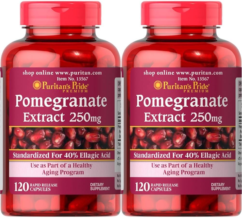 Amazon.com: Puritan's Pride Pomegranate Extract, 250 Mg, 120 Count ...