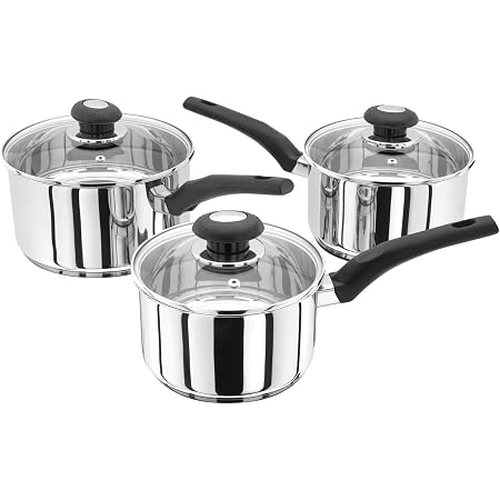 Judge Vista Draining J3A1A Set of 3 Stainless Steel Pans, 16cm, 18cm ...