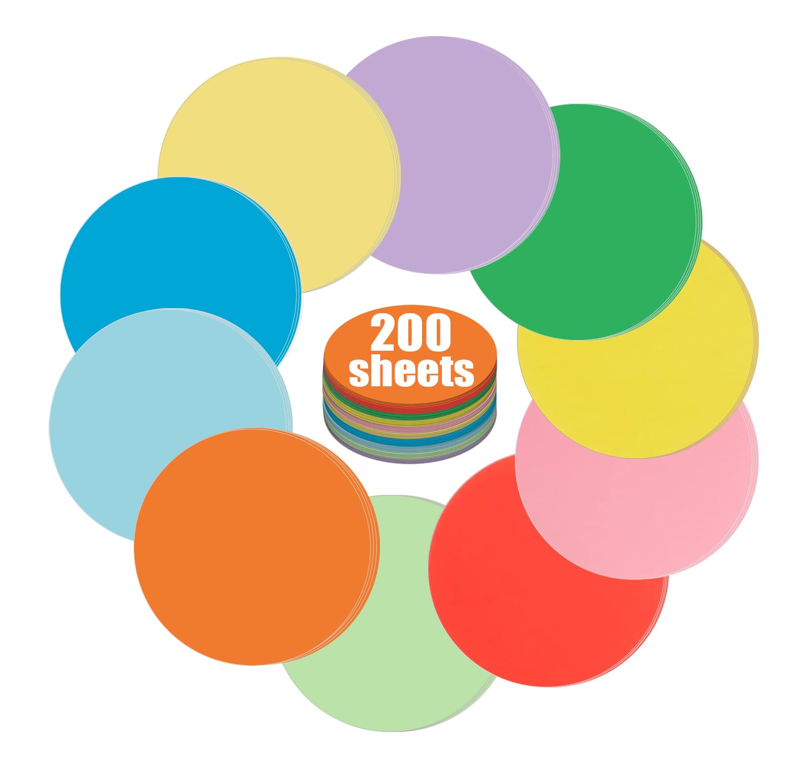 Amazon.com: 200 pcs 3.9Inch Round Cutouts Paper,3.9Inch Round Cut Outs ...