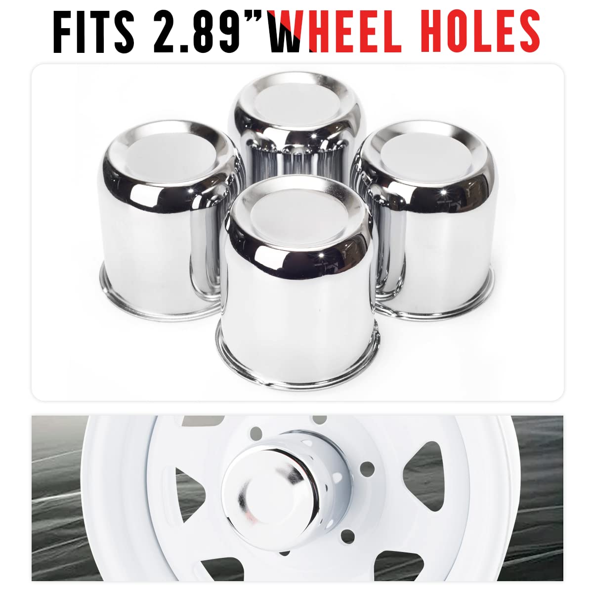 Snapklik.com : 4PCS 2.89" Push Through Wheel Center Caps Chrome Silver ...
