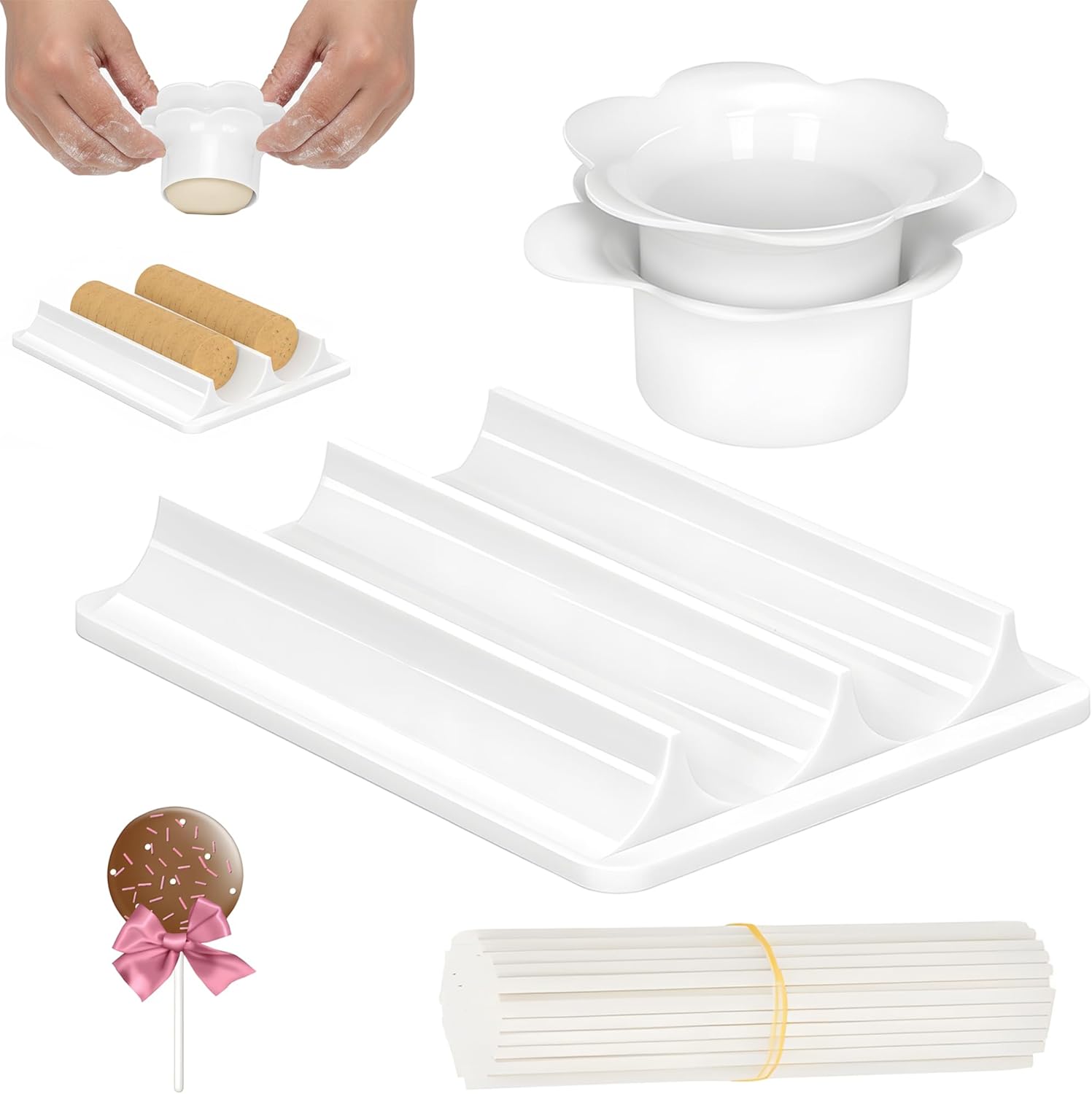 Amazon.com: Round Cake Pop Mold Set with Round Cake Pop Cutter and ...