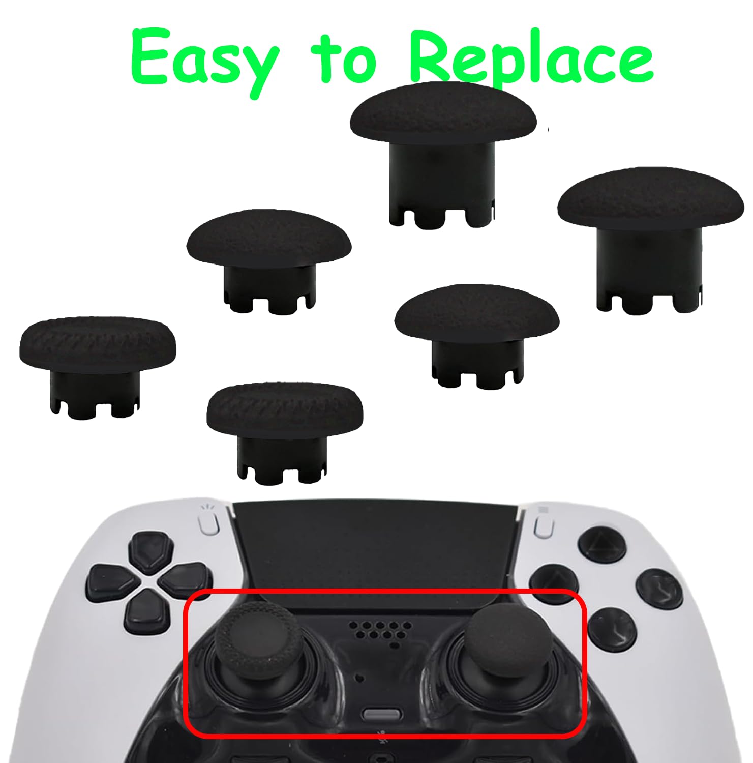 Snapklik.com : 6-in-1 Interchangeable Thumbstick Caps For PS5 DualSense ...