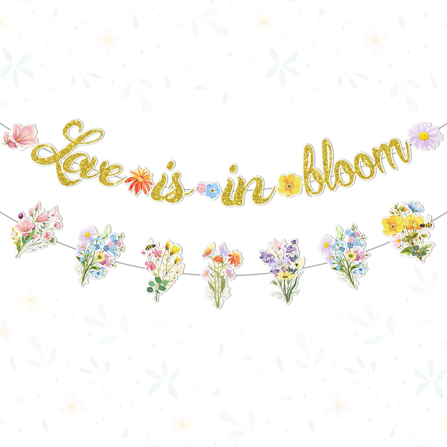 Amazon.com: Funrous Love Is in Bloom Banner Bridal Shower Decorations ...