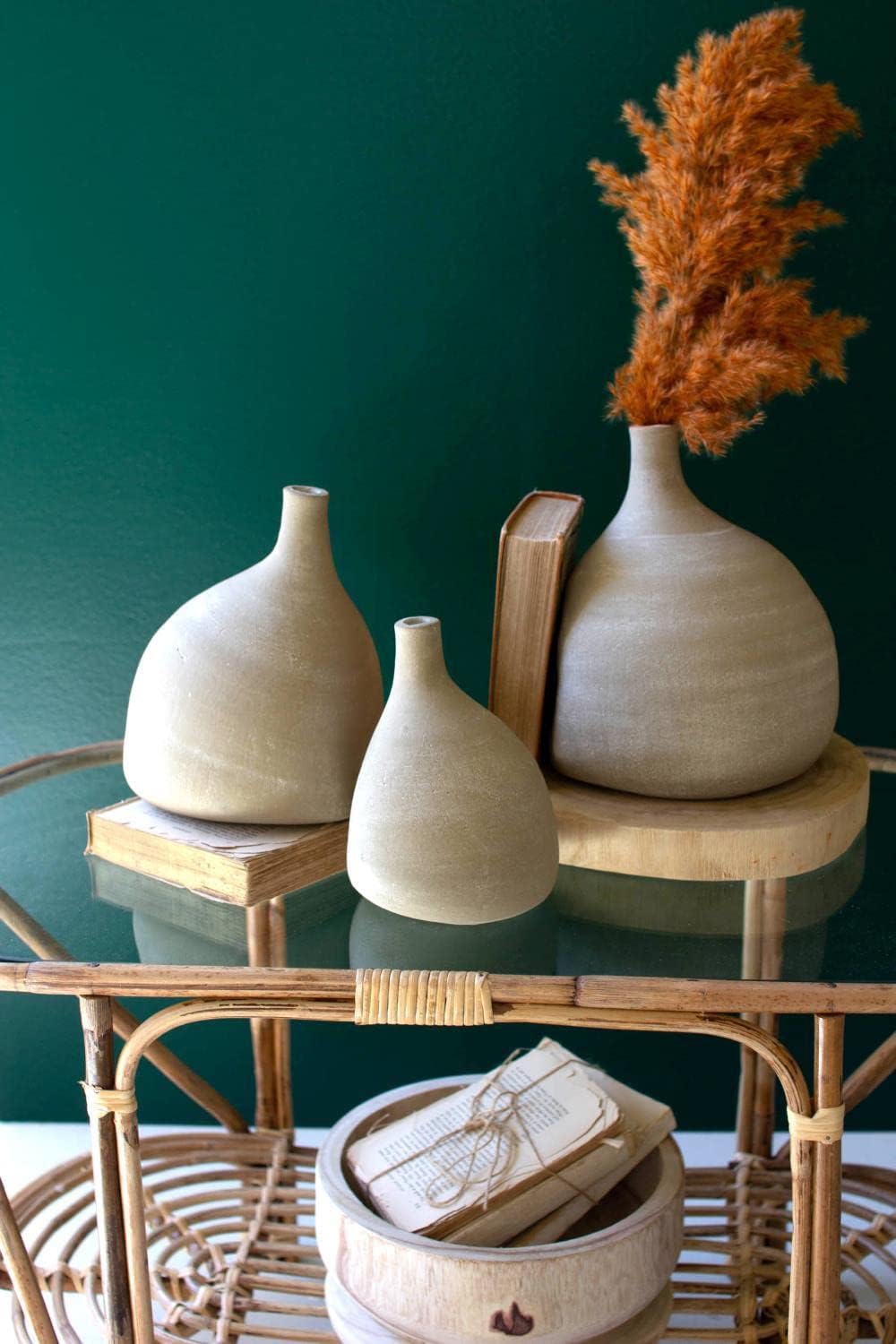 Amazon.com: KALALOU H4254 Set of Three Clay Teardrop Bud VASES : Home ...