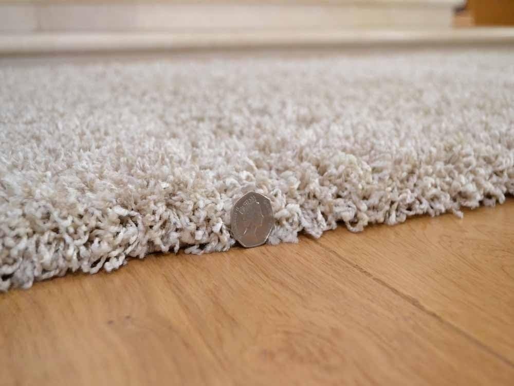 Soft Touch Shaggy Suede Beige Thick Luxurious Soft 5 cm Dense Pile Rug ...