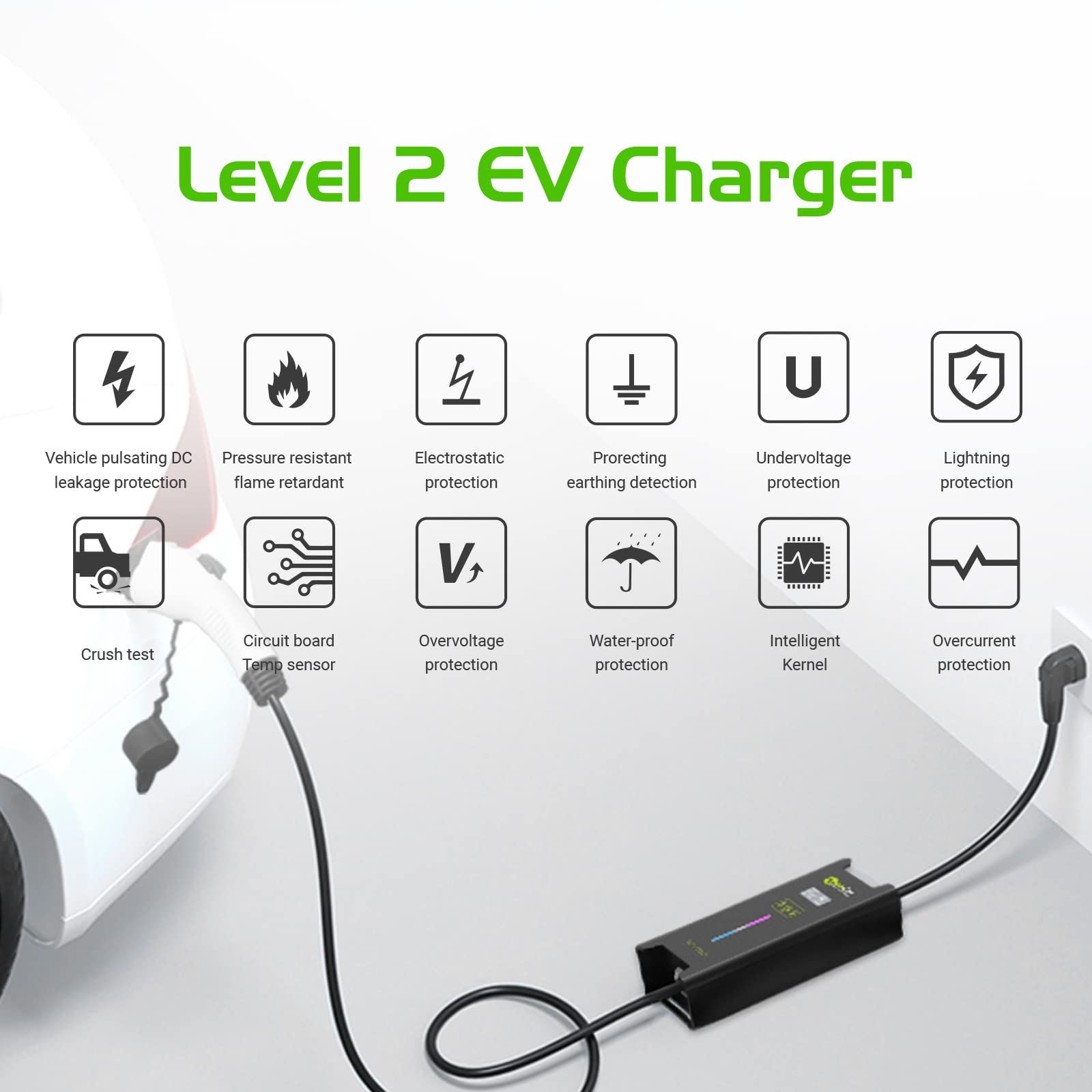 Buy ZENCAR Level 2 EV Charger 32 Amp Portable, Evse Home Electric ...
