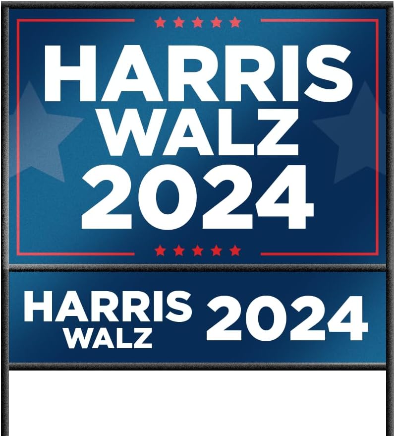 Amazon.com : HARRIS WALZ 2024 Aluminum Lawn Sign - Harris Walz for ...