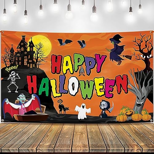 Amazon.com: KatchOn, Scary Happy Halloween Banners - XtraLarge 72x44 ...