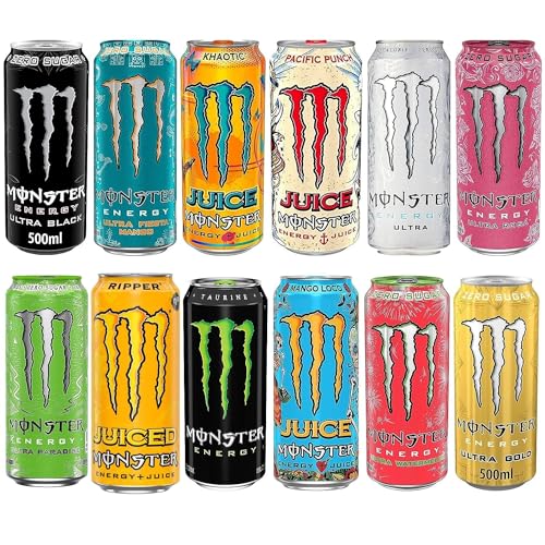 Monster Hydro Energy Drink Variety Pack, Assorted Flavours, 500Ml (Pack ...
