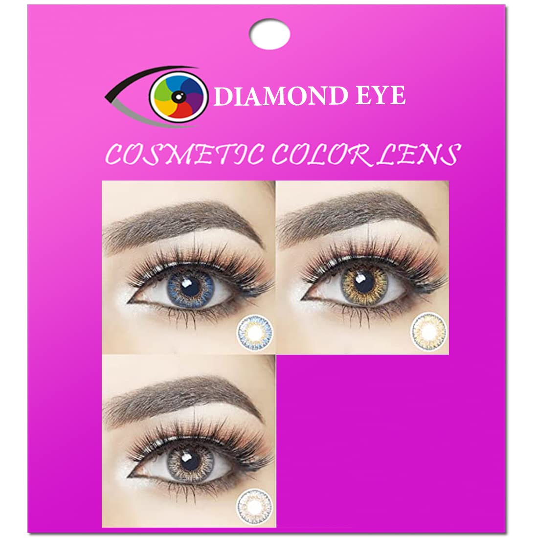 Buy Diamond Eye 3-pair-monthly colored blue,grey & hazel contact lens ...
