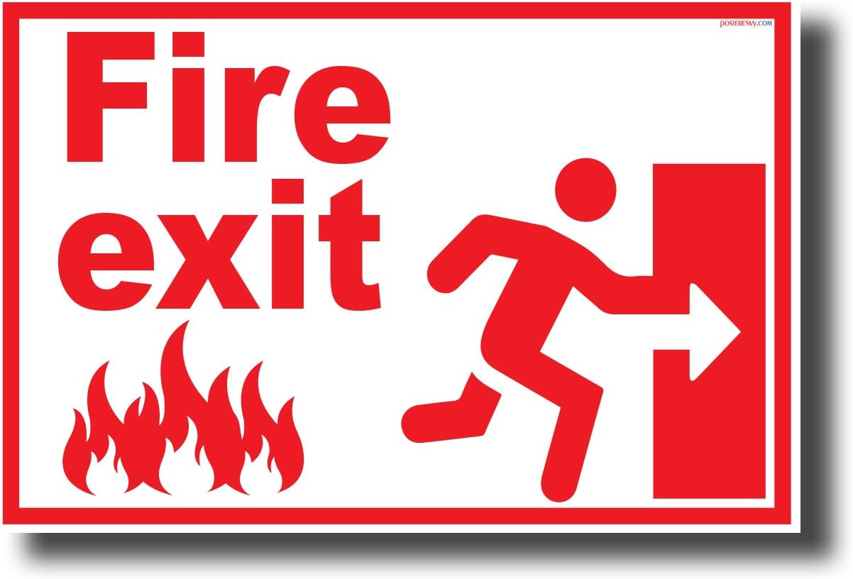 Fire Exit Right - Safety Poster for Labs and Philippines | Ubuy