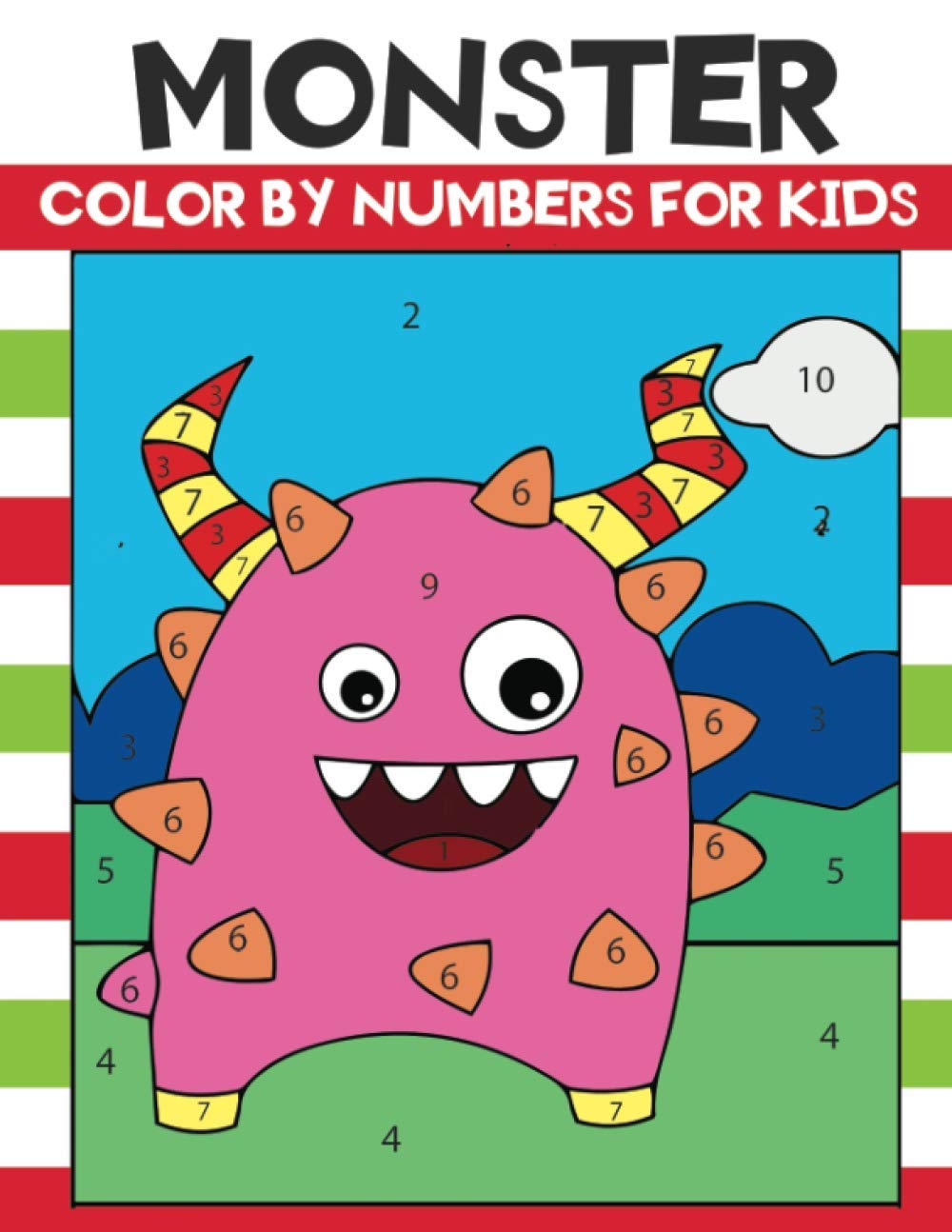 Buy monster color by numbers for kids: Fun monster themed color by ...