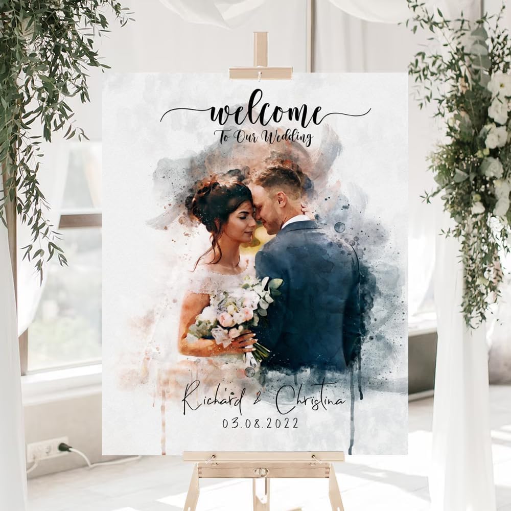 Amazon.com: Godashop Personalized Wedding Welcome Sign, Welcome To Our ...