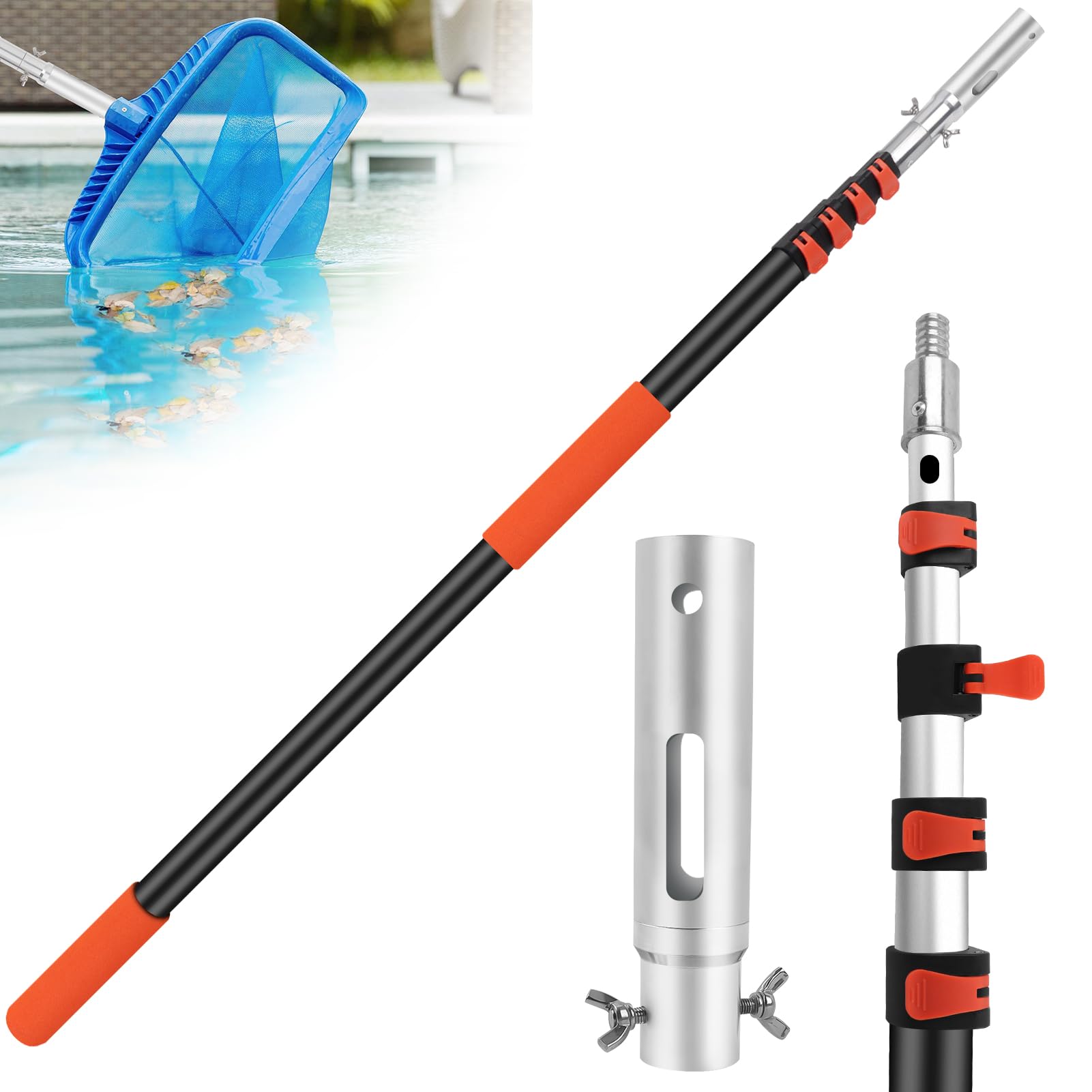 Snapklik.com : ACTREY Telescopic Pool Pole,12FT Extendable Pool Pole ...