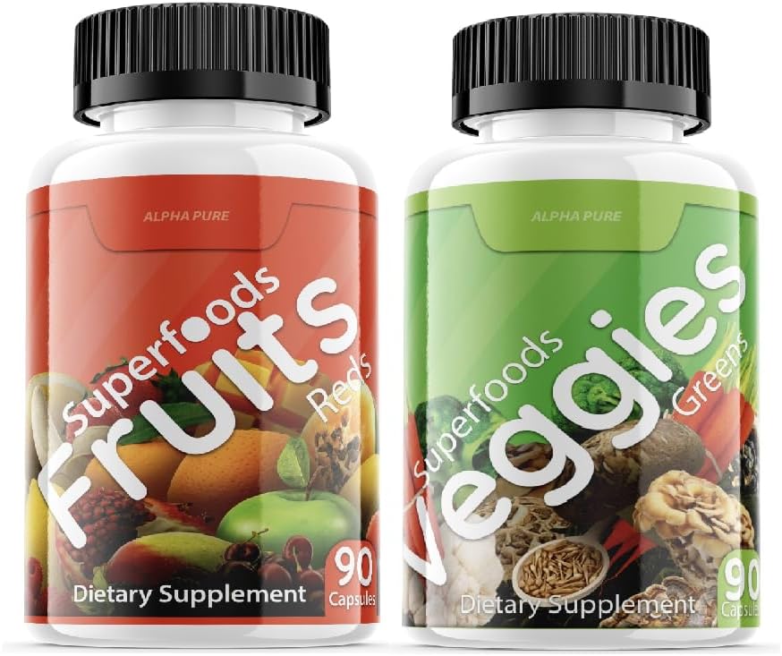 Amazon.com: Alpha Pure Superfoods Reds Fruits and Greens 180 Capsules ...