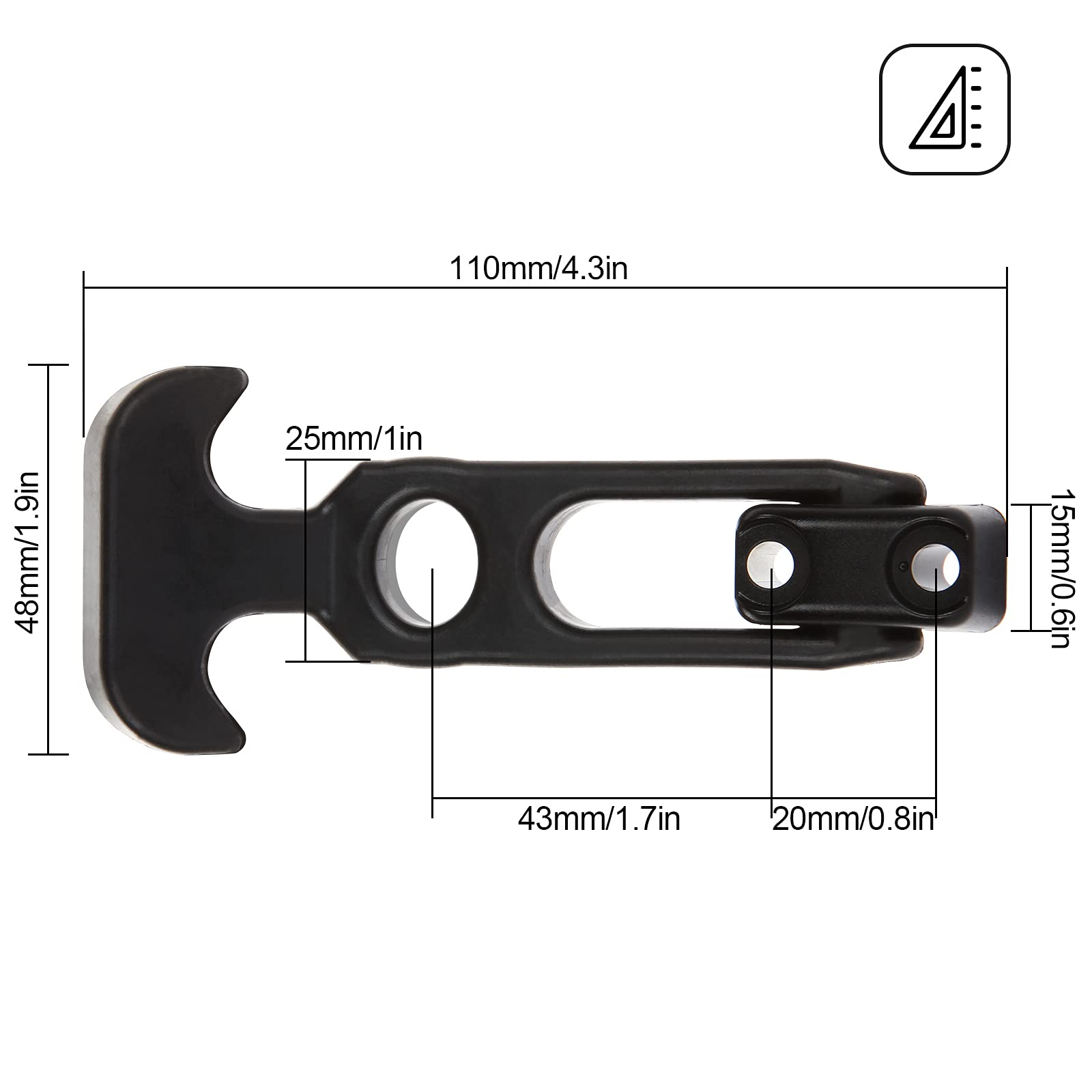 2pcs Rubber T-Handle Draw Latches, Flexible Rubber Latch