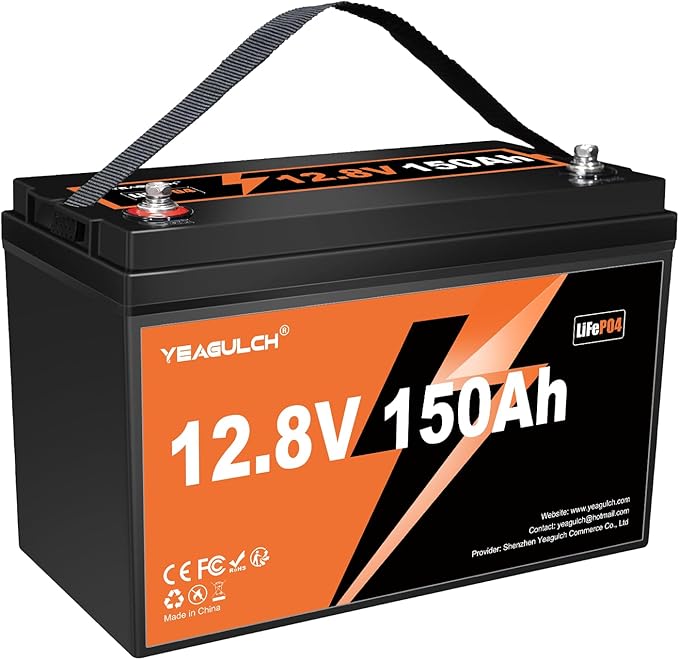 Amazon.com: 12V 150Ah LiFePO4 Lithium Battery Built-in 100A BMS Low Tem ...