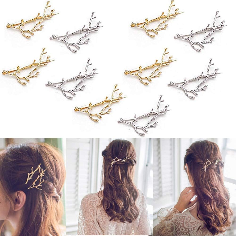 Amazon.com : Oopsu 6pcs Minimalist Dainty Gold Silver Metal Hairpin ...