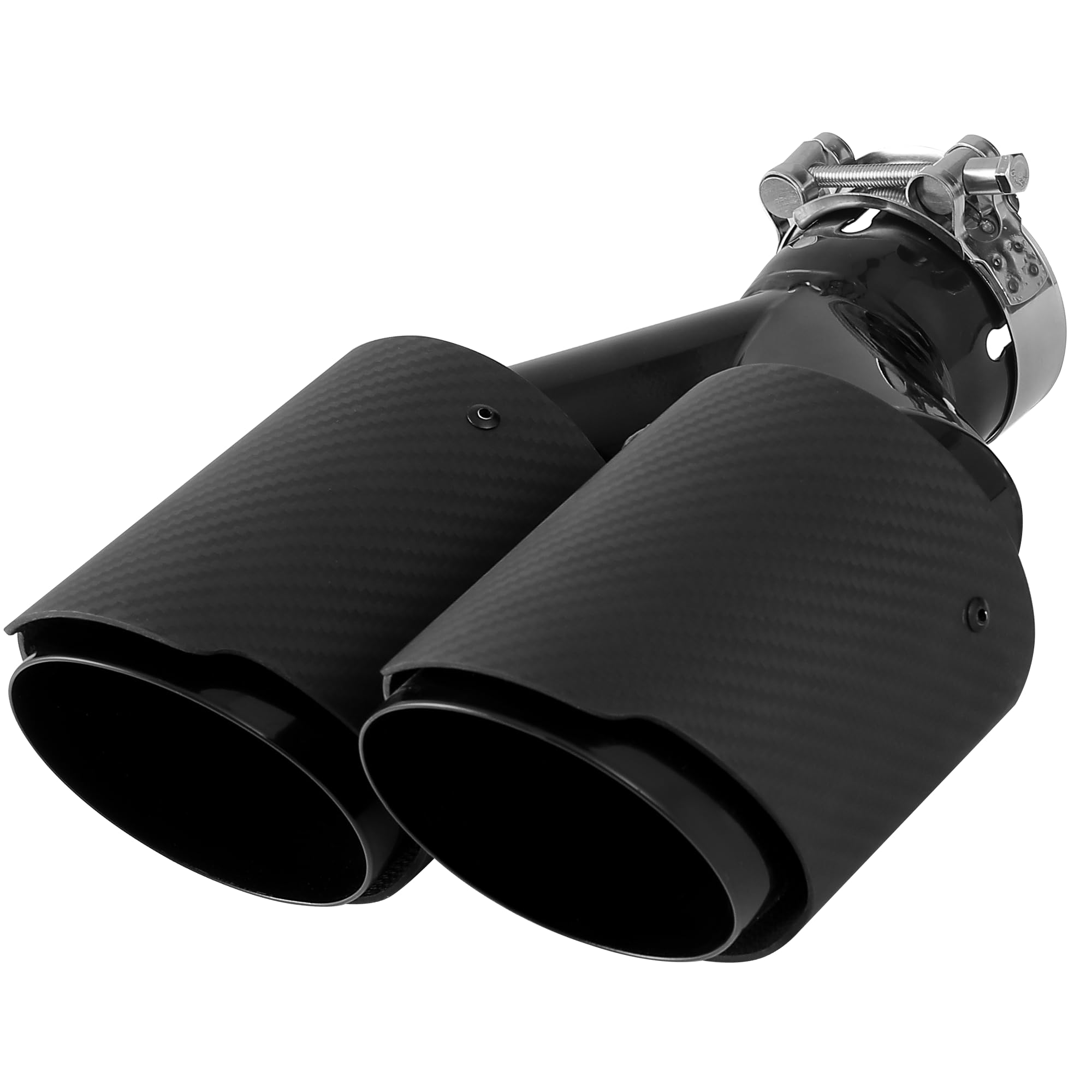 Amazon.com: AUTOSAVER88 2.5 Inch Inlet Matte Carbon Fiber Dual Exhaust ...