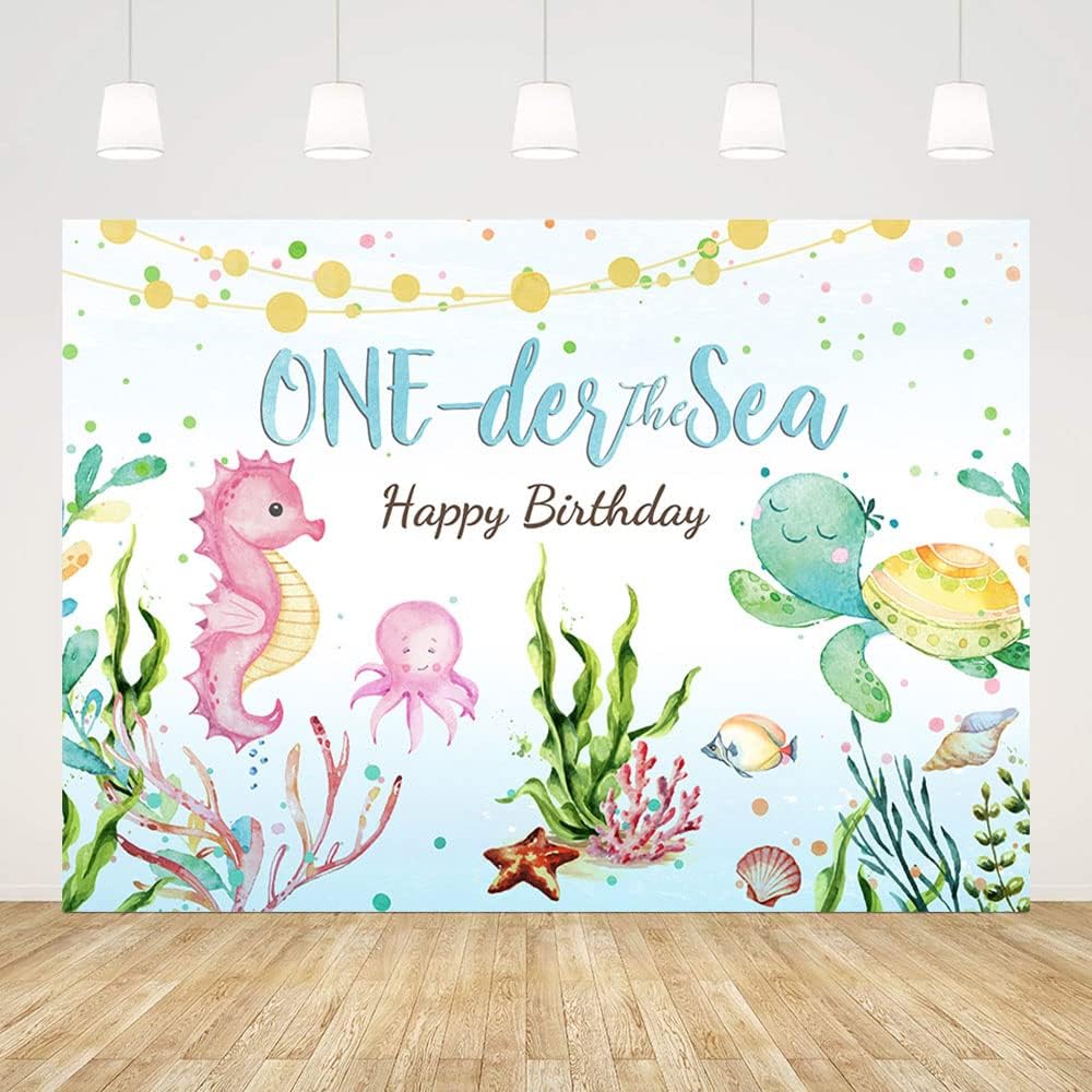 Amazon.com : Sensfun Under The Sea Backdrop 1st Birthday Decorations ...