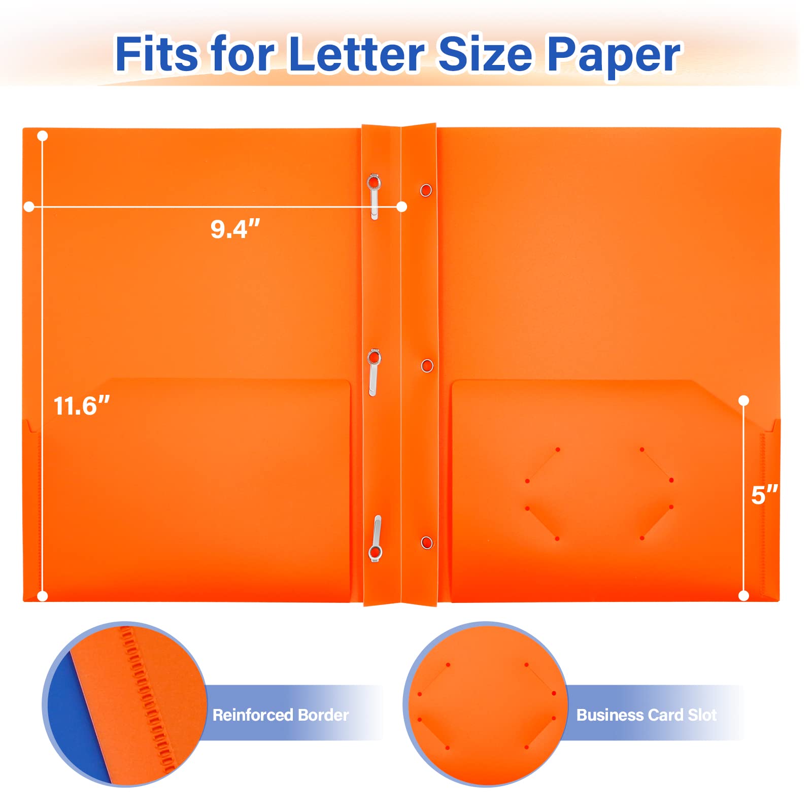 Snapklik.com : ViVin 12-Pack 3 Prong Fasteners Plastic Folder, Heavy ...