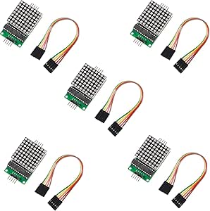 Amazon.com: 5 Pcs MAX7219 Dot Matrix Module 8x8 LED Display Modules for ...