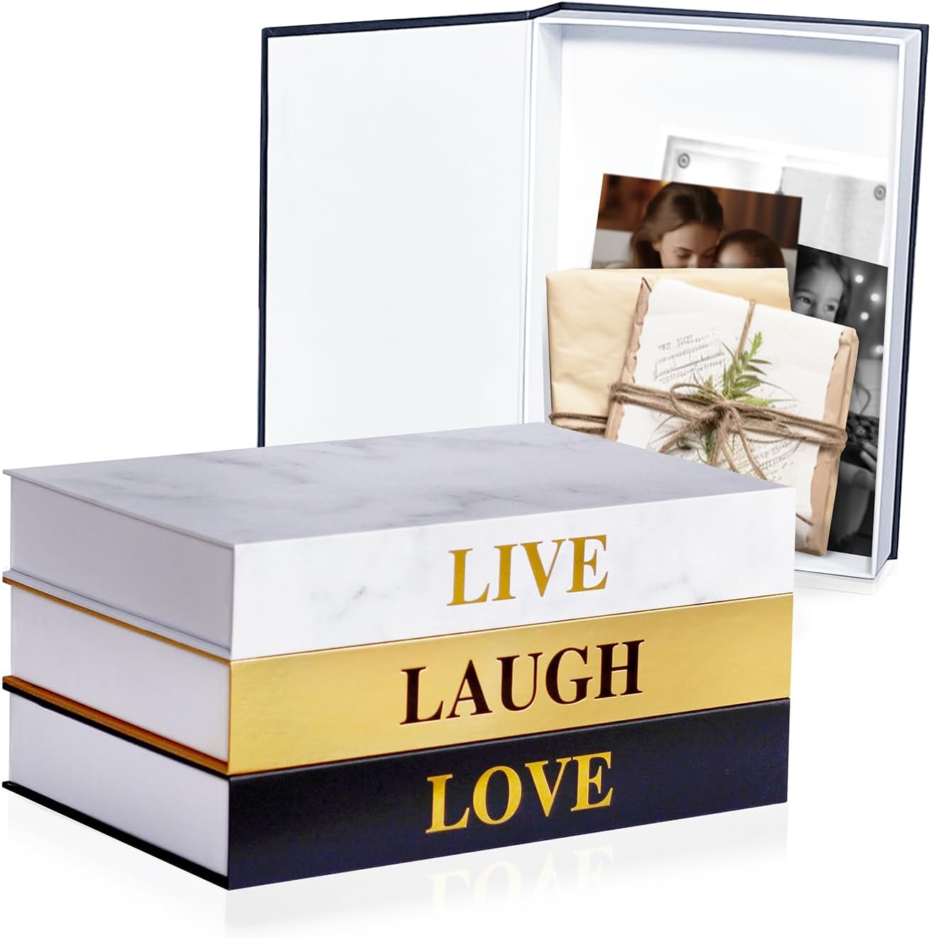 Amazon.com: BANUKA Faux Books for Decoration with Hidden Storage ...