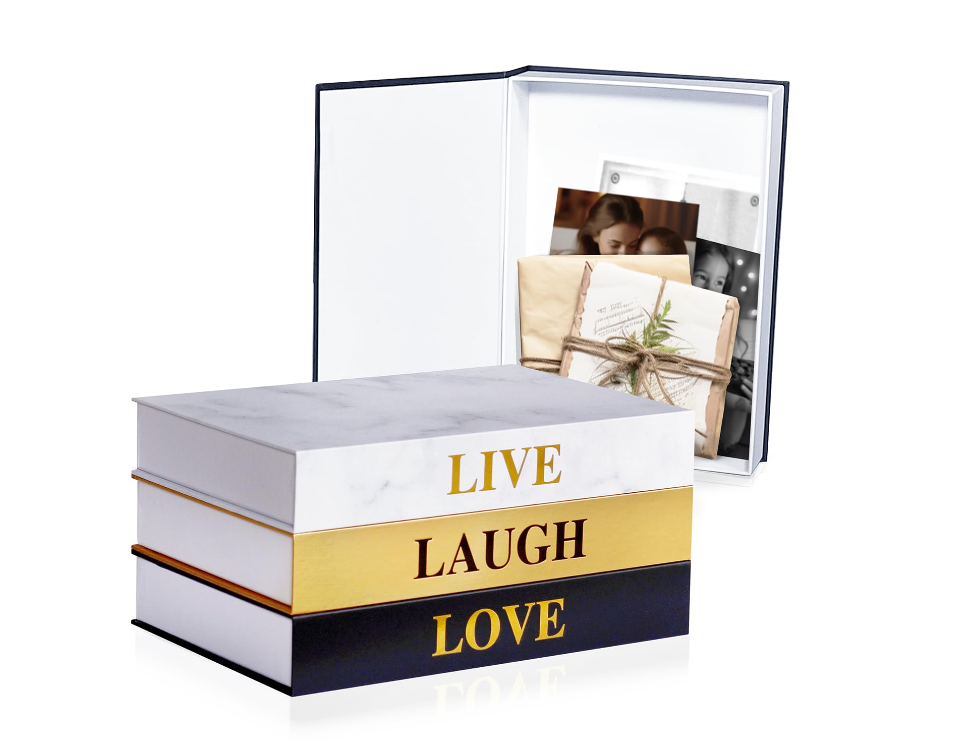 Amazon.com: BANUKA Faux Books for Decoration with Hidden Storage ...