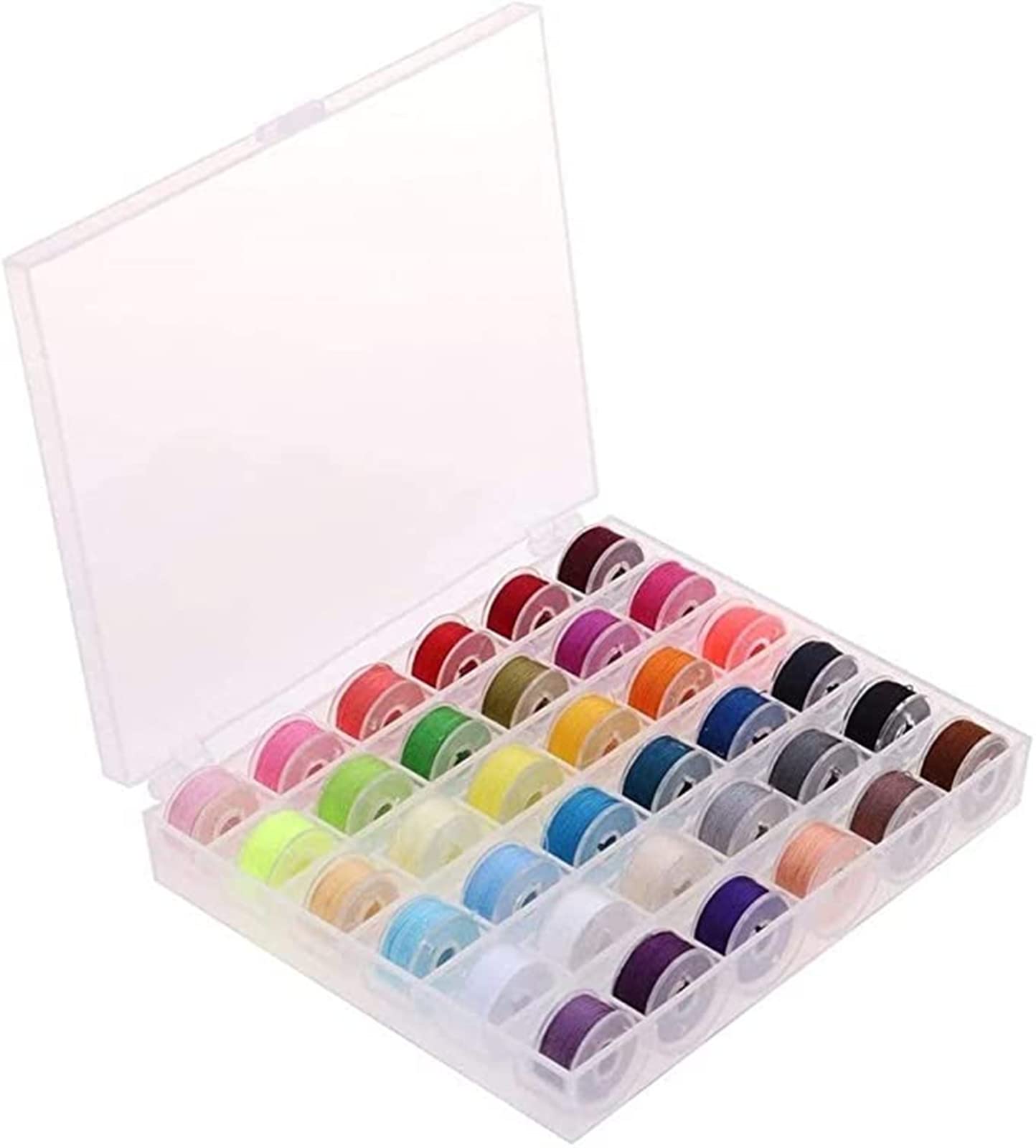 Cheeroyal 36 Pieces Sewing Machine Bobbin Threads with Storage Case Box ...