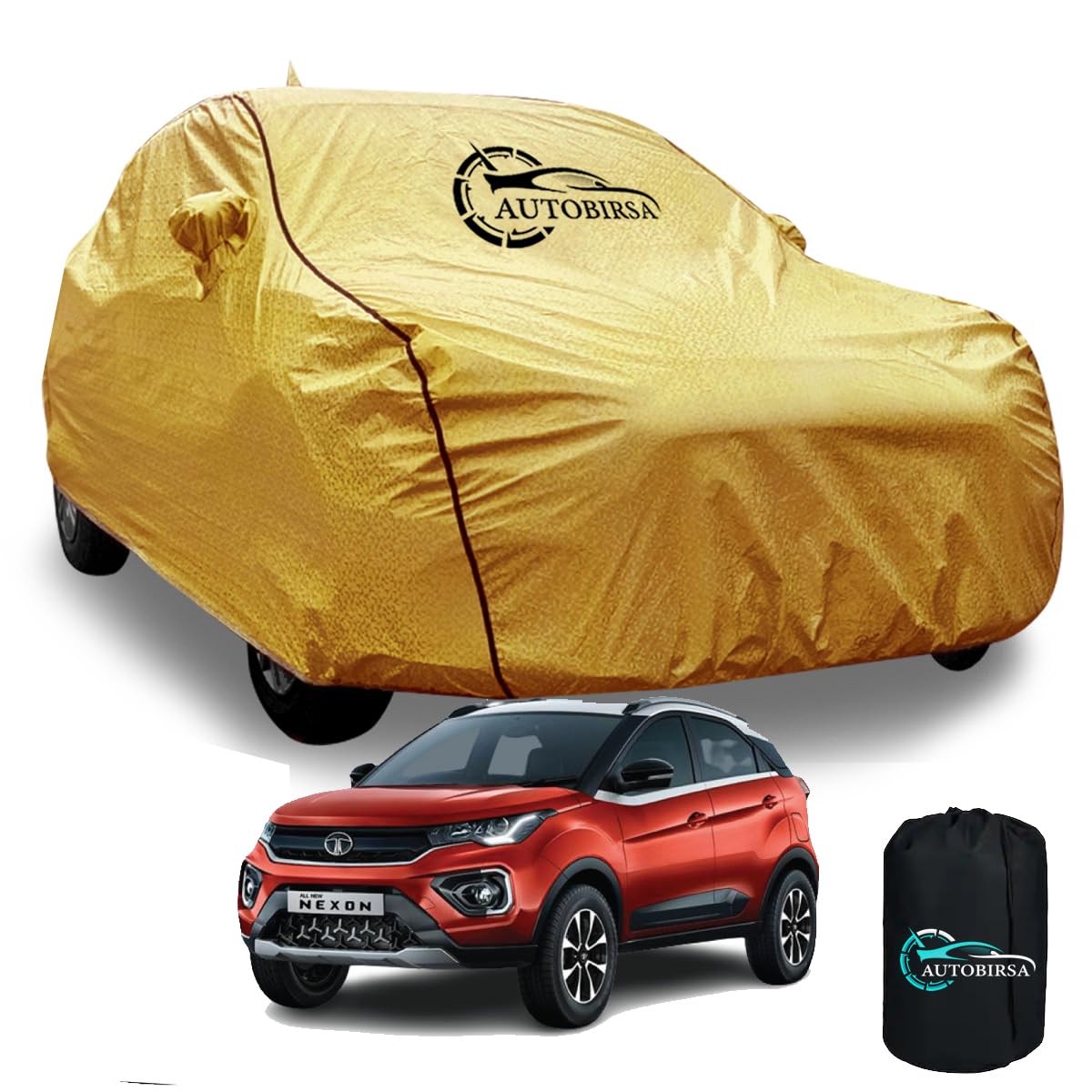 AUTOBIRSA Waterproof Car Body Cover for Tata Nexon with Mirror and ...