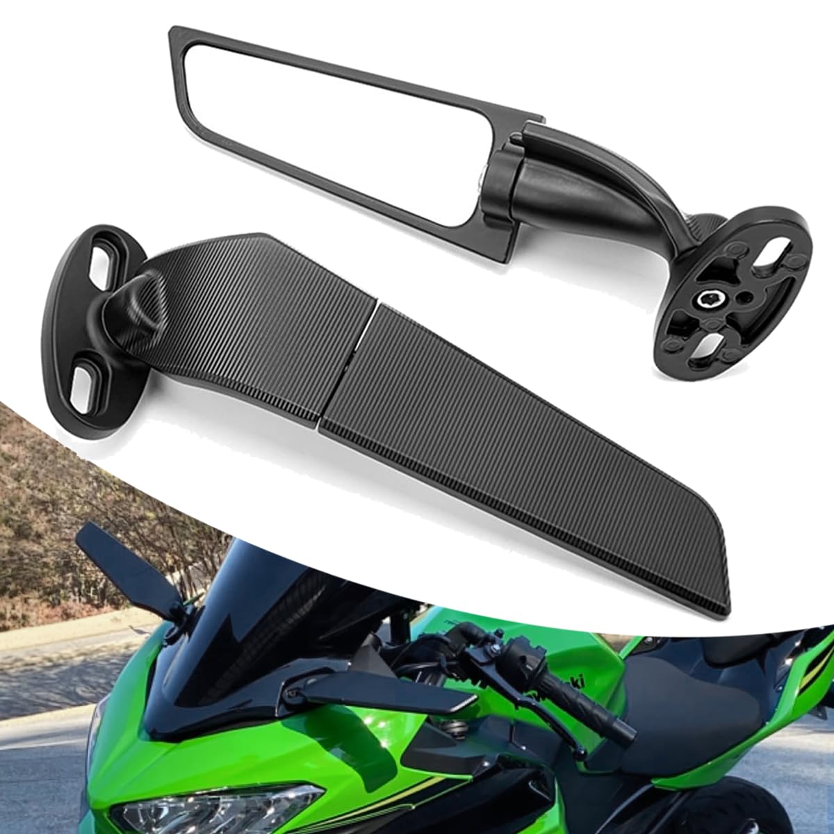 Amazon.com: Modified Motorcycle Mirrors Rotating Rearview Side Mirror ...
