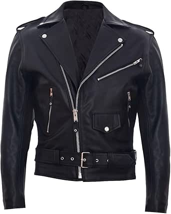 Amazon.com: Hive Moto Men’s Brando Cowhide Leather Biker Jacket – YKK ...