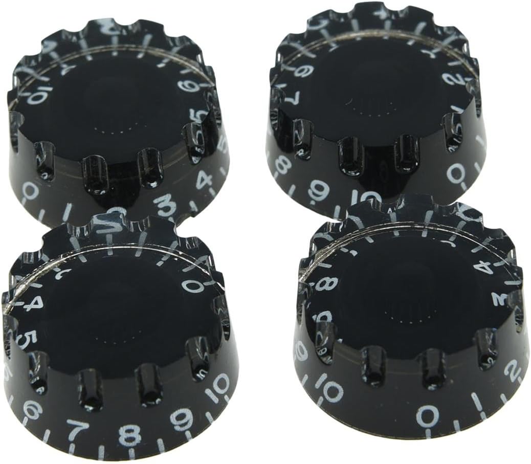 Amazon.com: Dopro Set of 4 Black Knurled Metric LP Guitar Speed Dial ...