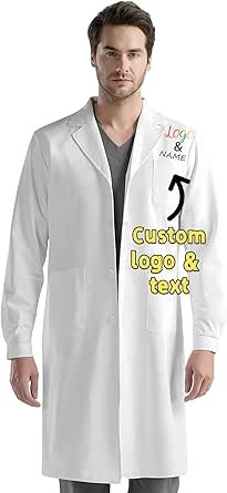 Amazon.com: Personalized Embroidered Lab Coat for Men & Women Custom ...