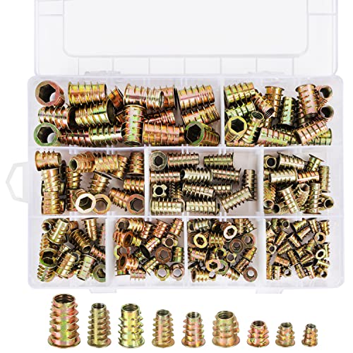 Belle Vous 200 Pack Threaded Insert Nuts Assortment Kit – M4, M5, M6 ...