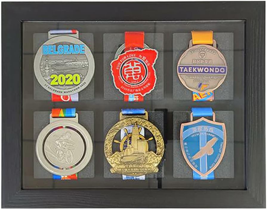 Amazon.com: Medal Display Case, 3D Medal Box Photo Frame, Marathon ...