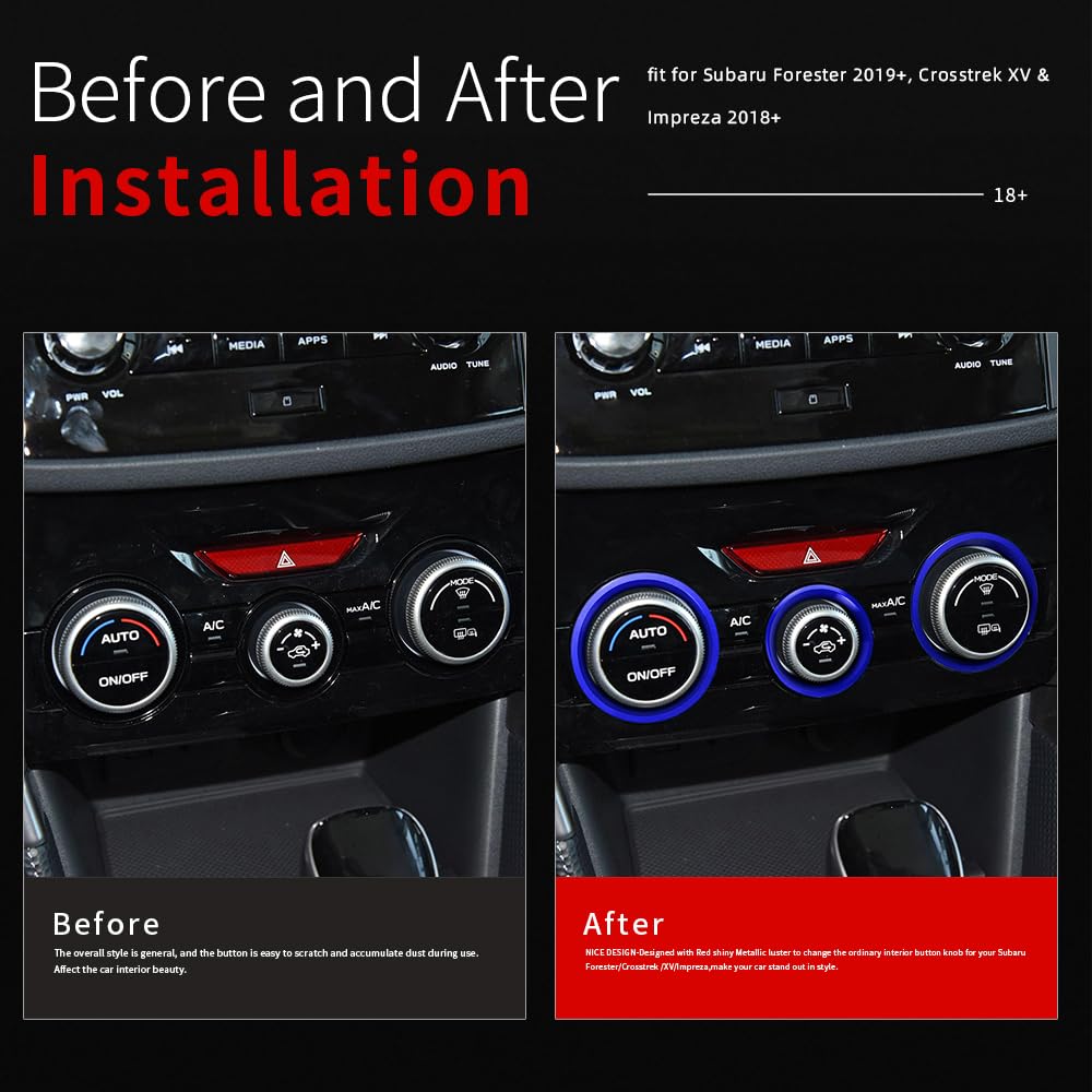 Snapklik.com : Auovo AC Climate Control Knob Outer Ring Covers ...