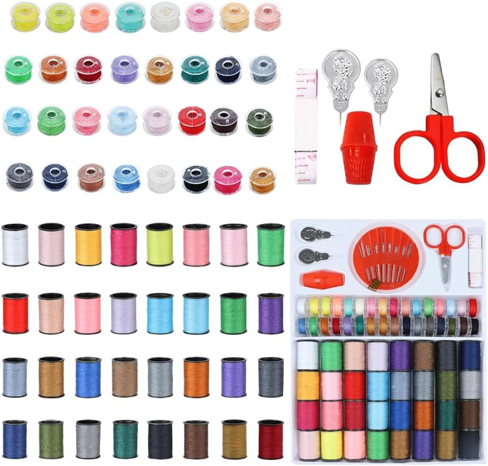 Sewing Thread Assortment Set 64 Items Synthetic Thread 100 % Polyester ...