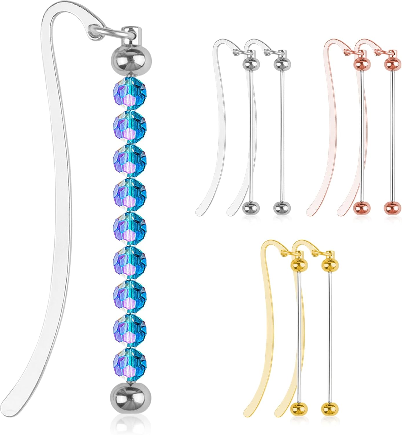 Amazon.com: Framendino, 6 Pack Beadable Metal Bookmark Hairpin Hook ...