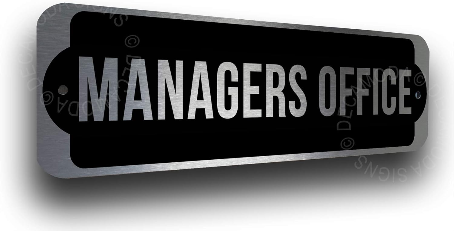 Amazon.com : Deca Moda Managers Office Sign, Signs for Business, Door ...