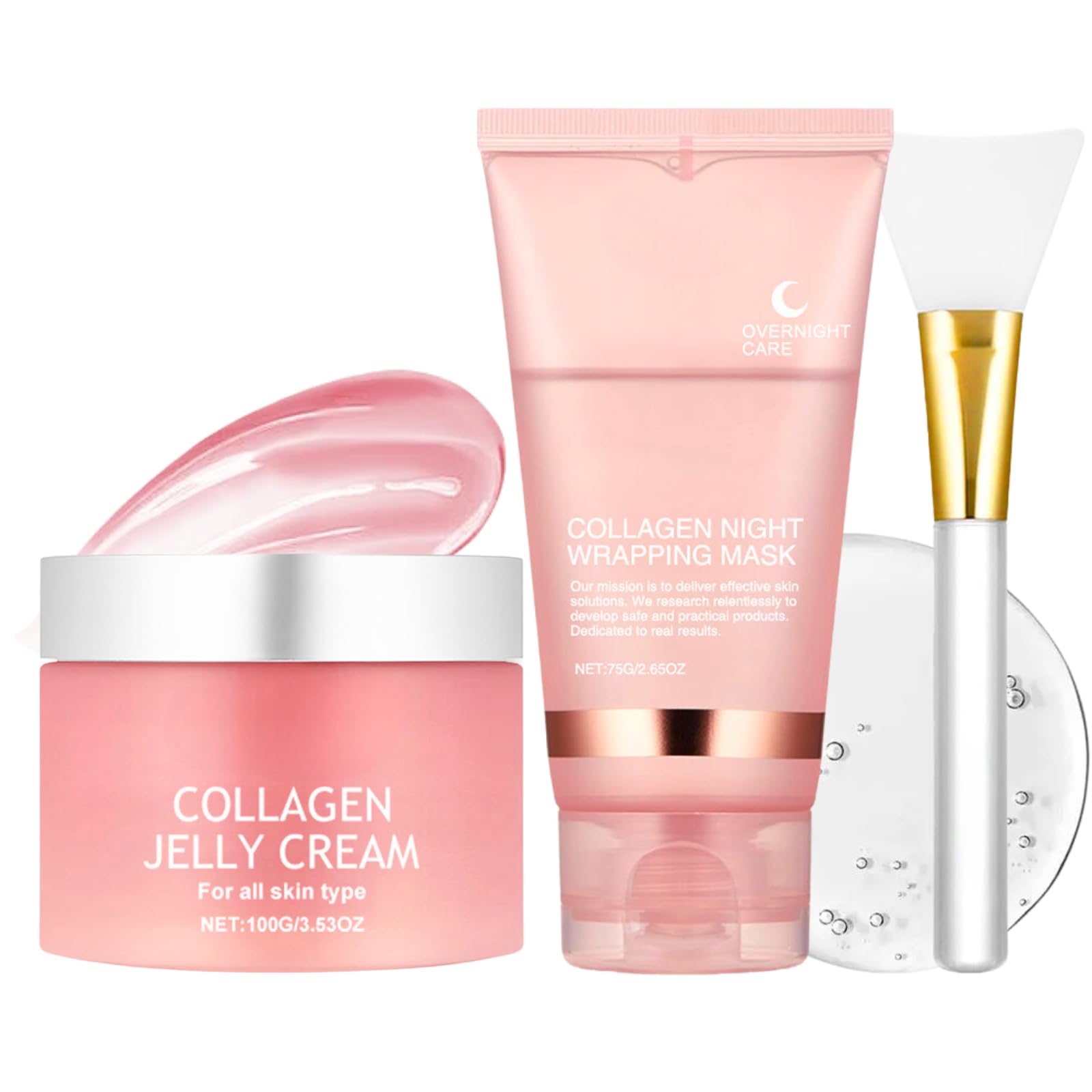 Collagen Night Wrapping Mask – Collagen Jelly Cream, Overnight Peel Off ...