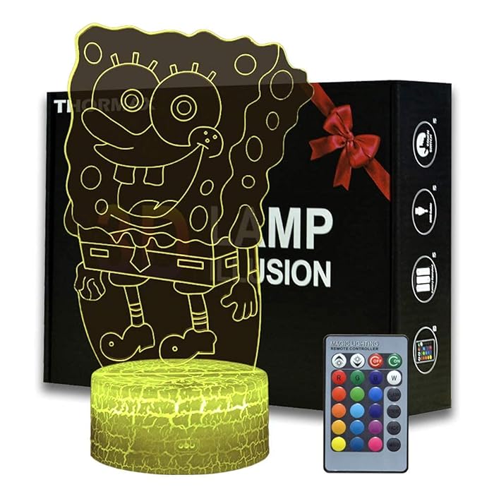 Buy 3D Illusion Spongebob Squarepants LED Lamp Cartoon Night Light with ...